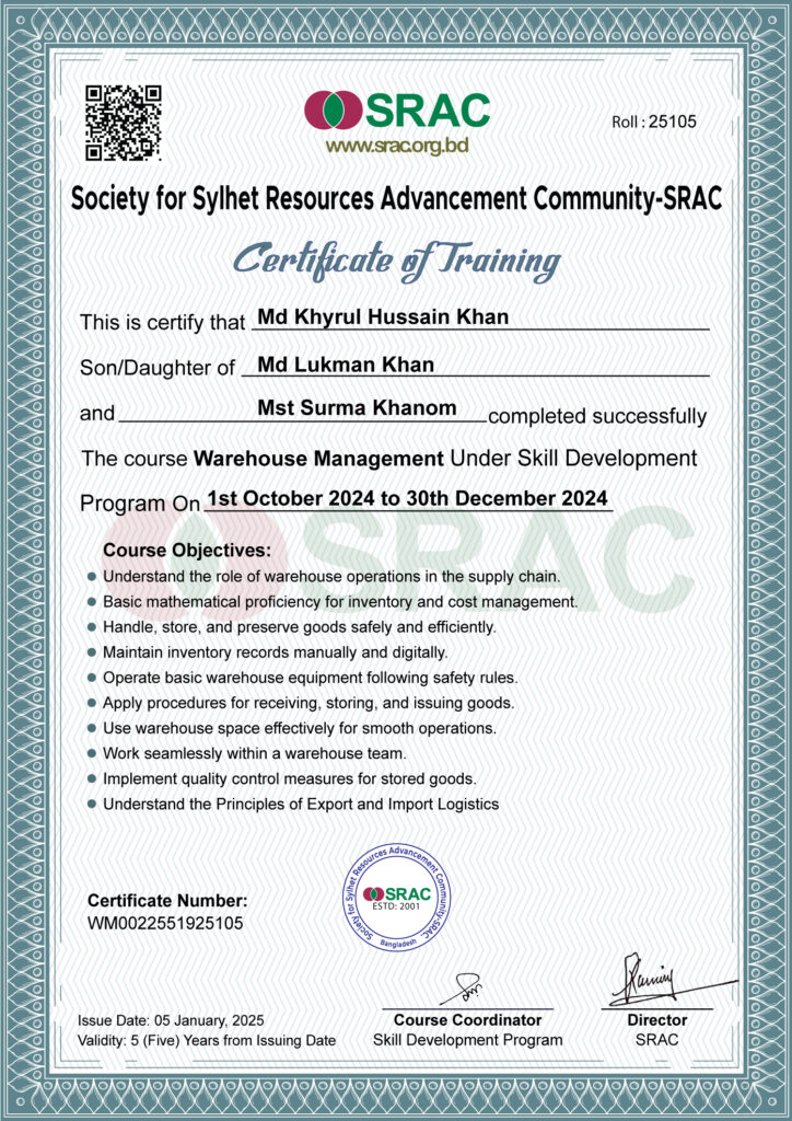 Md Khyrul Hussain Khan – Society For Sylhet Resource Advancement ...